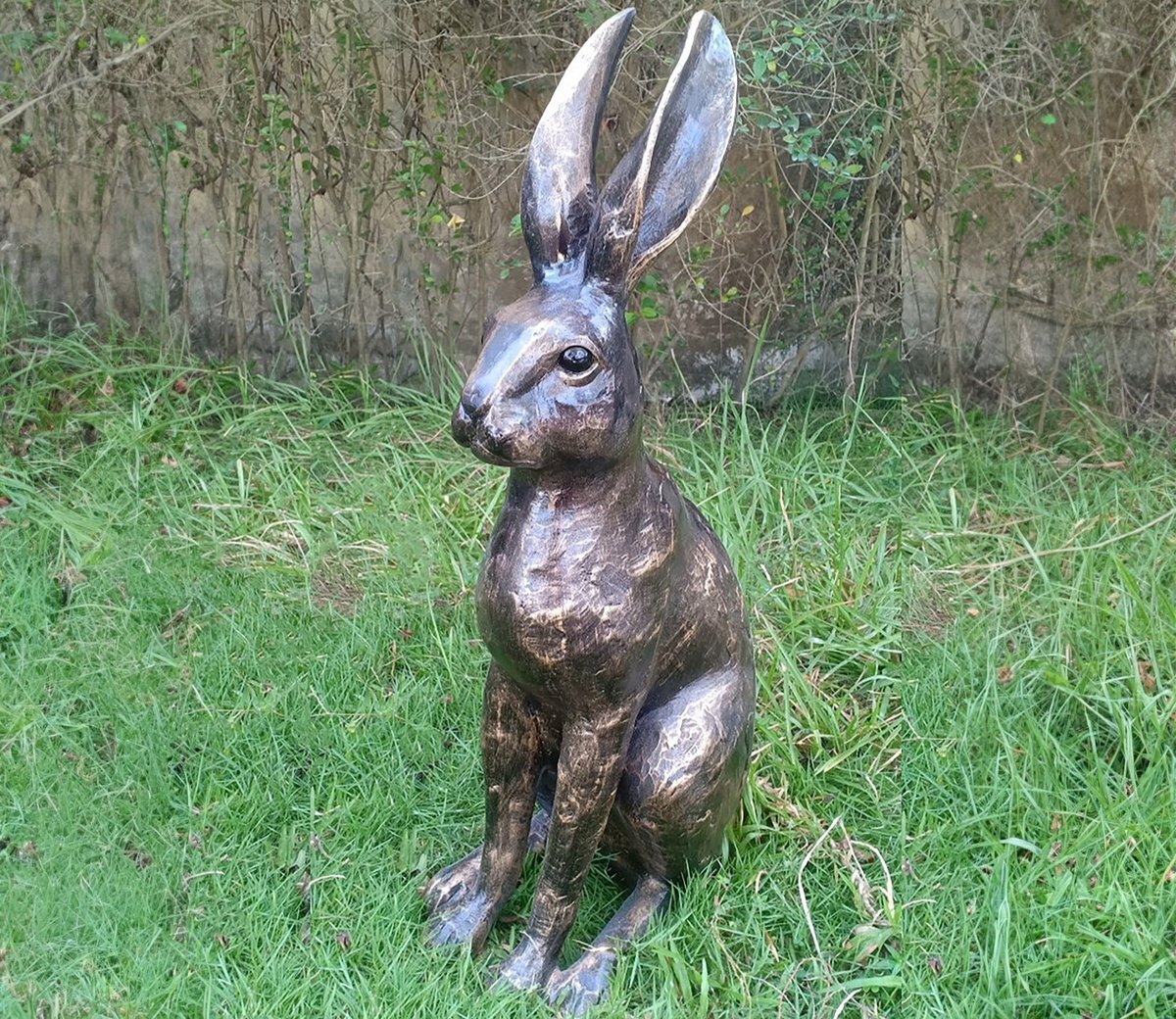 Sitting Hare Bronze Statue - Tyne Valley Garden Centre